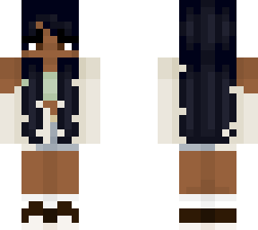 black haired girl with cardigan | Minecraft Skin