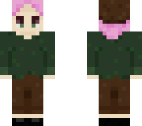 cute earthy pink hair enby | Minecraft Skin