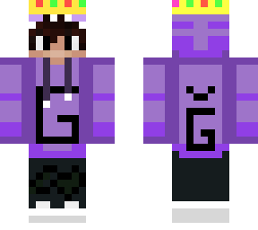 purple boy skin with crown | Minecraft Skins