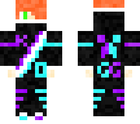 Purple and Aqua Minecraft Gamer boy | Minecraft Skin
