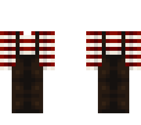 OB - Pirate Red Stripe Shirt w/ Brown Overalls | Minecraft Skin