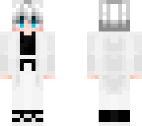 White Hair And White Shirt | Minecraft Skin