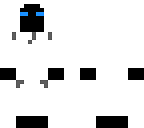 Black Creature with Blue Eyes and White Cloak. | Minecraft Skin