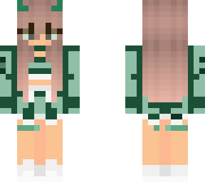 Sage green demon girl | Minecraft Skin