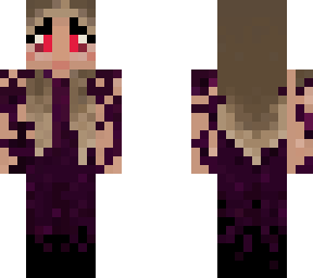 cute half enderman girl red eyes | Minecraft Skin
