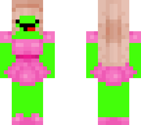 MeatBallDenfender in a wig and pink dress | Minecraft Skin