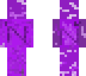 skin violet avec N sur le dos et torse | Minecraft Skin