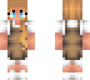 Blonde Girl in Medieval Overalls | Minecraft Skin