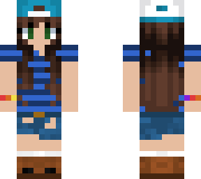 Blue girl with baseball cap | Minecraft Skin