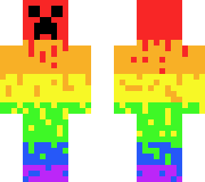 Rainbow Melting Creeper | Minecraft Skin