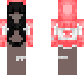 girl in pink spider hoodie with white details | Minecraft Skin