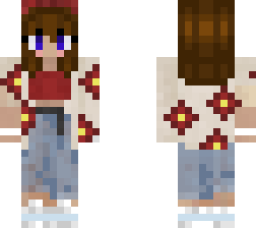Girl with a scarf and cardigan | Minecraft Skin