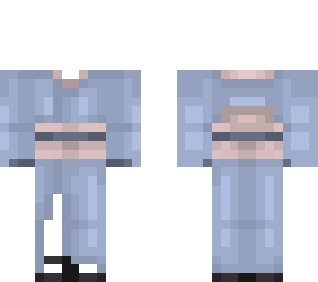 Light Blue Traditional Japanese Yukata Outfit Base | Minecraft Skin