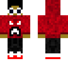 Black dude with nape hood and clout | Minecraft Skin