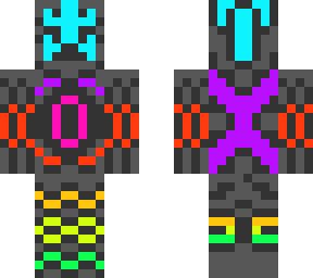rainbow robot knight | Minecraft Skin