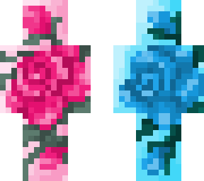 Pink or Blue? Beautiful Rose Pixel Art! | Minecraft Skin