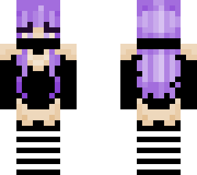 Purple Haired Girl with Turtle Neck | Minecraft Skin