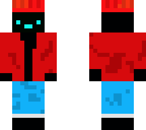 Personne en noir avec bonnet rouge | Minecraft Skin
