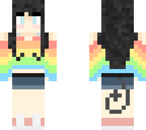 rainbow weirdcore feminine demon skin | Minecraft Skin