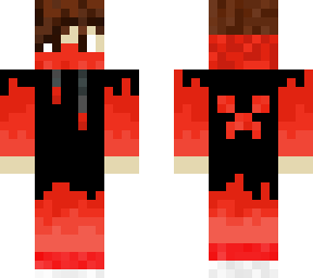 neon red gamer boy brown hair | Minecraft Skin