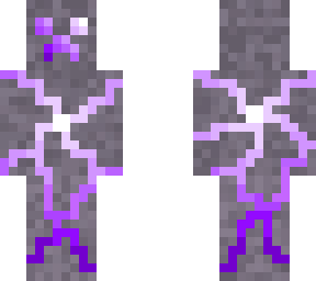 Grey Creeper With Purple Glowing Cracks And Face | Minecraft Skin