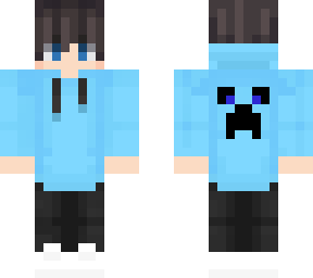 light blue gamer boy | Minecraft Skins