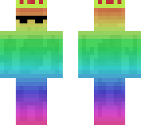 rainbow slime with glasses and crown | Minecraft Skins