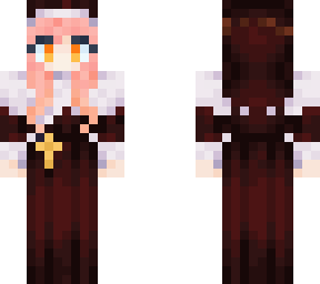 Pink Hair Nun Red | Minecraft Skin
