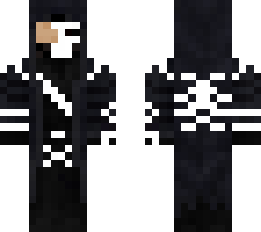 white skull ninja broken mask for face rig | Minecraft Skin