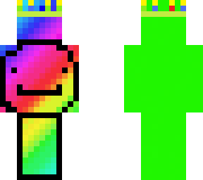 rainbow dream with crown | Minecraft Skin