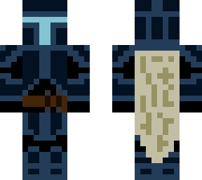 Blue mando with cape | Minecraft Skin