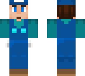blue mario | Minecraft Skin