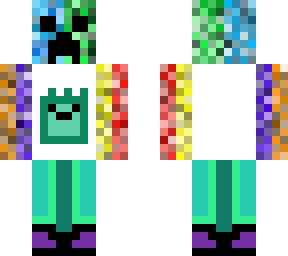 Multi-color Creeper Skin | Minecraft Skin