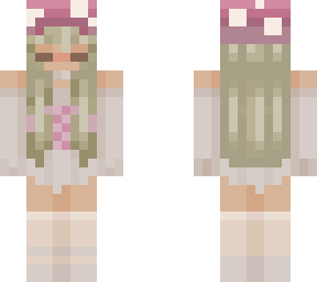 Pink Mushroom Girl - Cottagecore | Minecraft Skin