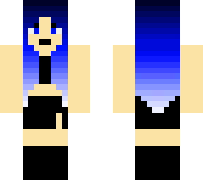 girl w/ ombre blue hair | Minecraft Skin