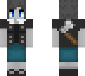 Vindicator Girl With Pig Tails (Cute Mob Models) | Minecraft Skin