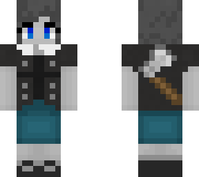 Vindicator Girl With Short Hair (Cute Mob Models) | Minecraft Skin