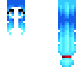 Female HB - Long Braided Bun Neon Blue Hair | Minecraft Skin