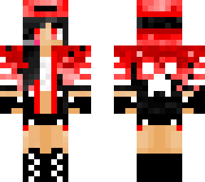 red gamer girl | Minecraft Skins