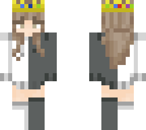 girl w techno crown | Minecraft Skin