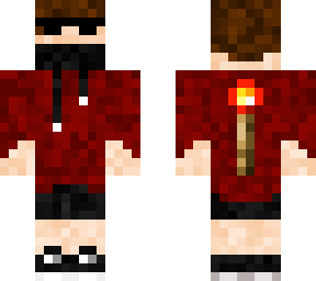red skin with black mask | Minecraft Skin