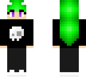 Green-haired demon girl | Minecraft Skin