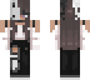 revised brunette half bunny mask girl | Minecraft Skin