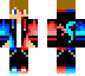 fire and blue gamer | Minecraft Skins