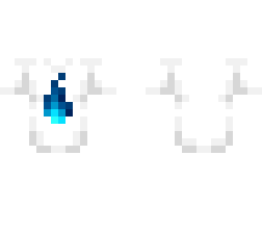 TB - Long White Tshirt w/ Blue Fire Logo | Minecraft Skin