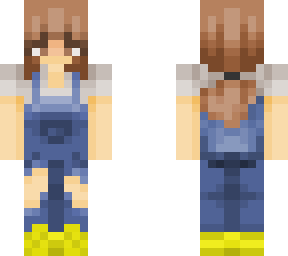 Caucasian girl in overalls | Minecraft Skin