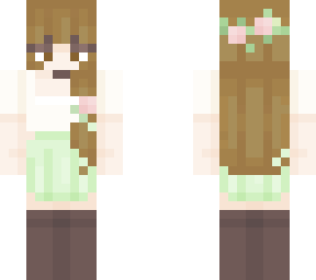 Brown-haired Flower Girl | Minecraft Skin