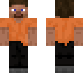 Orange Shirt Steve v2 | Minecraft Skin