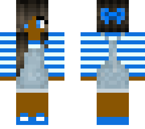 Cute Black Girl Blana In Overalls | Minecraft Skin