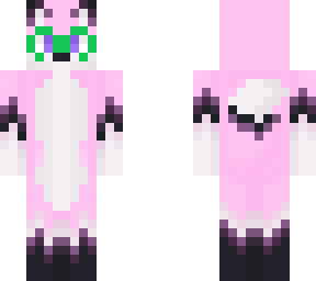 pink furry w/ glasses | Minecraft Skin